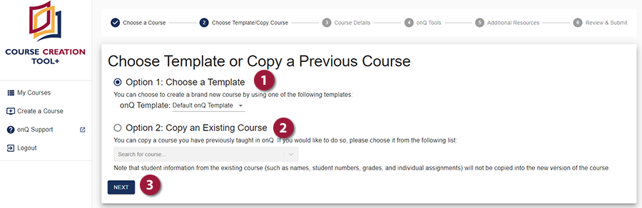 Create a Course | onQ Support